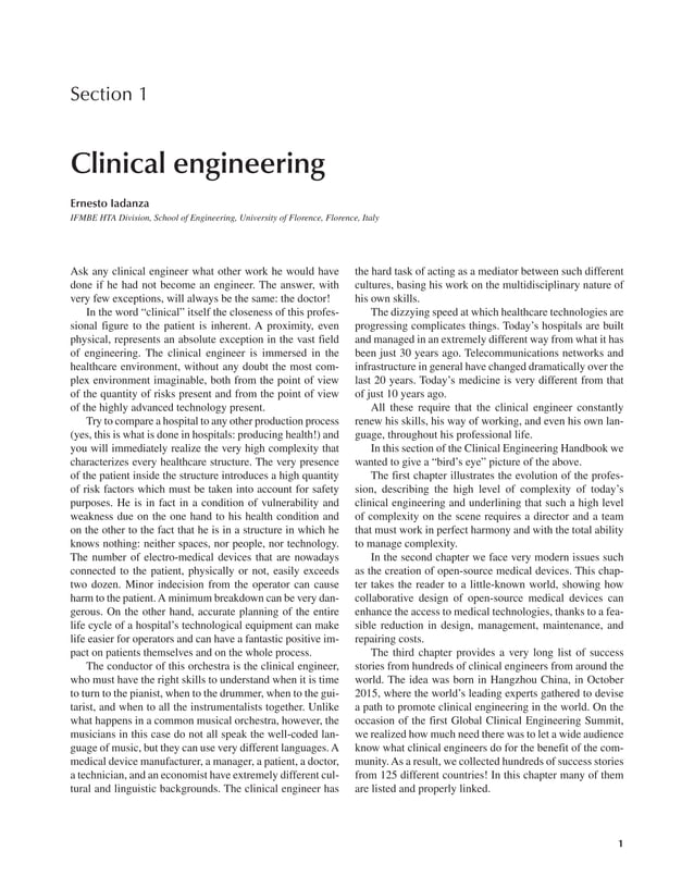 Clinical Engineering Handbook 2nd Edition Ernesto Iadanza (Ed.) | PDF