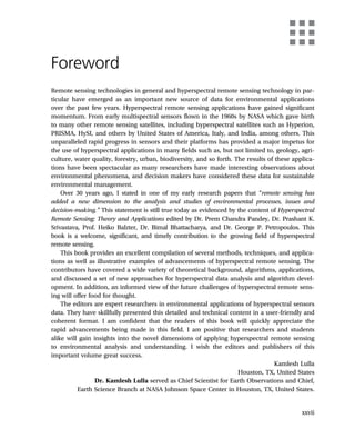Hyperspectral Remote Sensing: Theory and Applications Prem Chandra ...