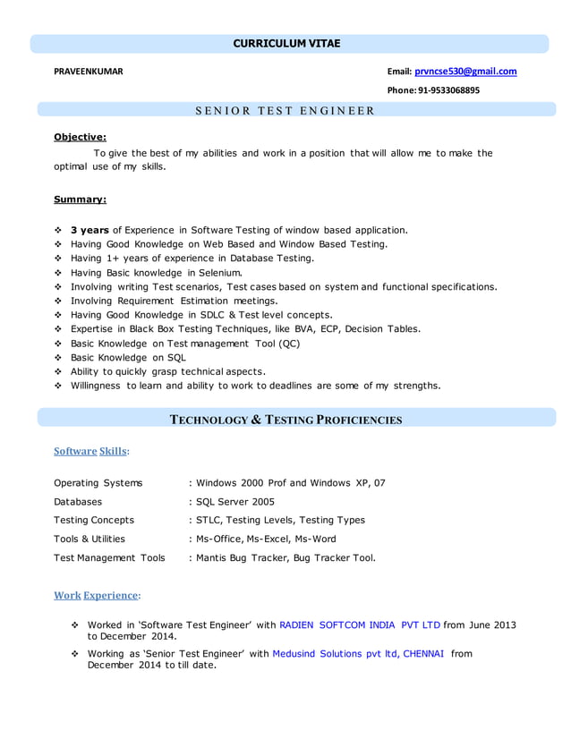 praveen resume | PDF