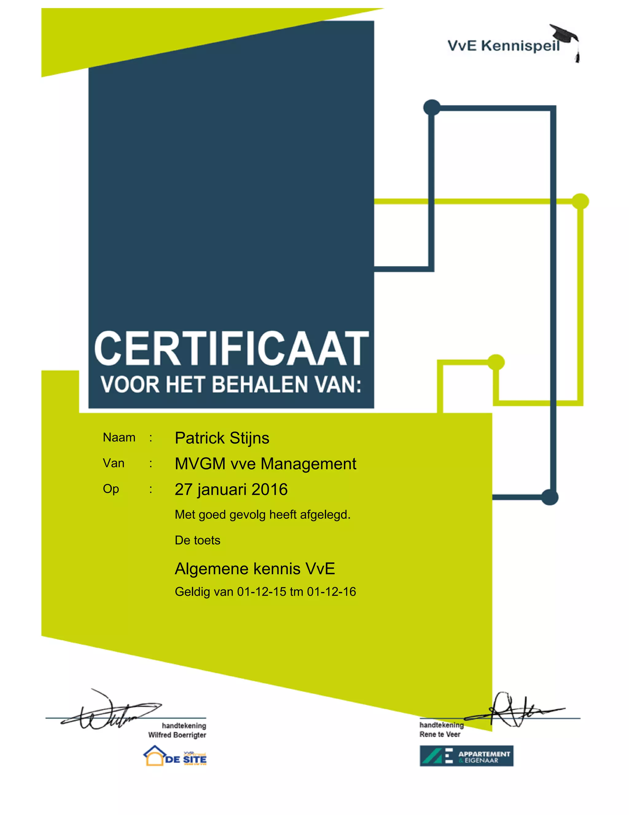 Certificaat VvE | PDF