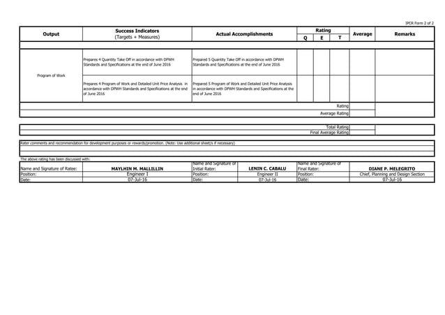 336742956 individual-performance-commitment-and-review-ipcr-form | PDF