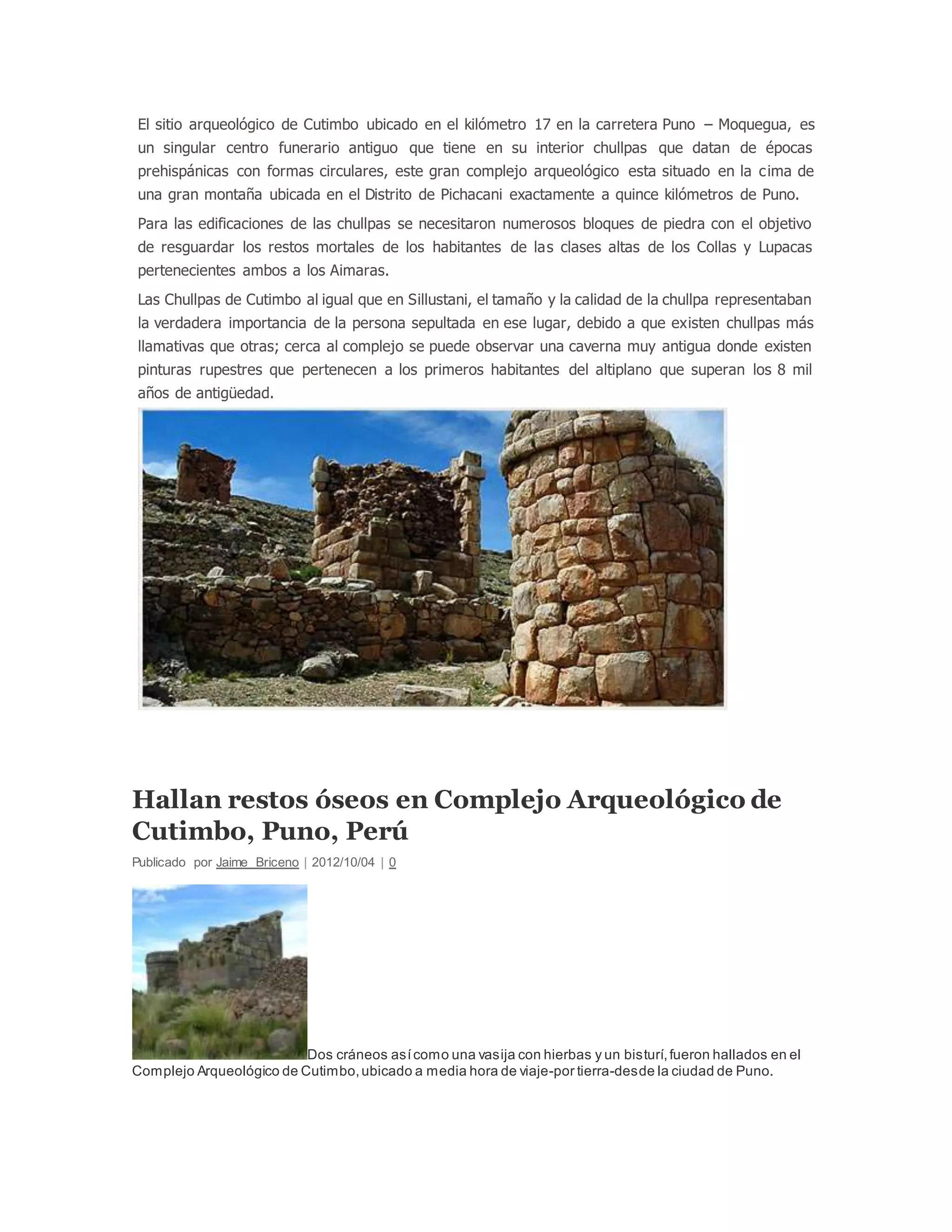 336942449 complejo-arqueologico-de-cutimbo-datos | DOCX