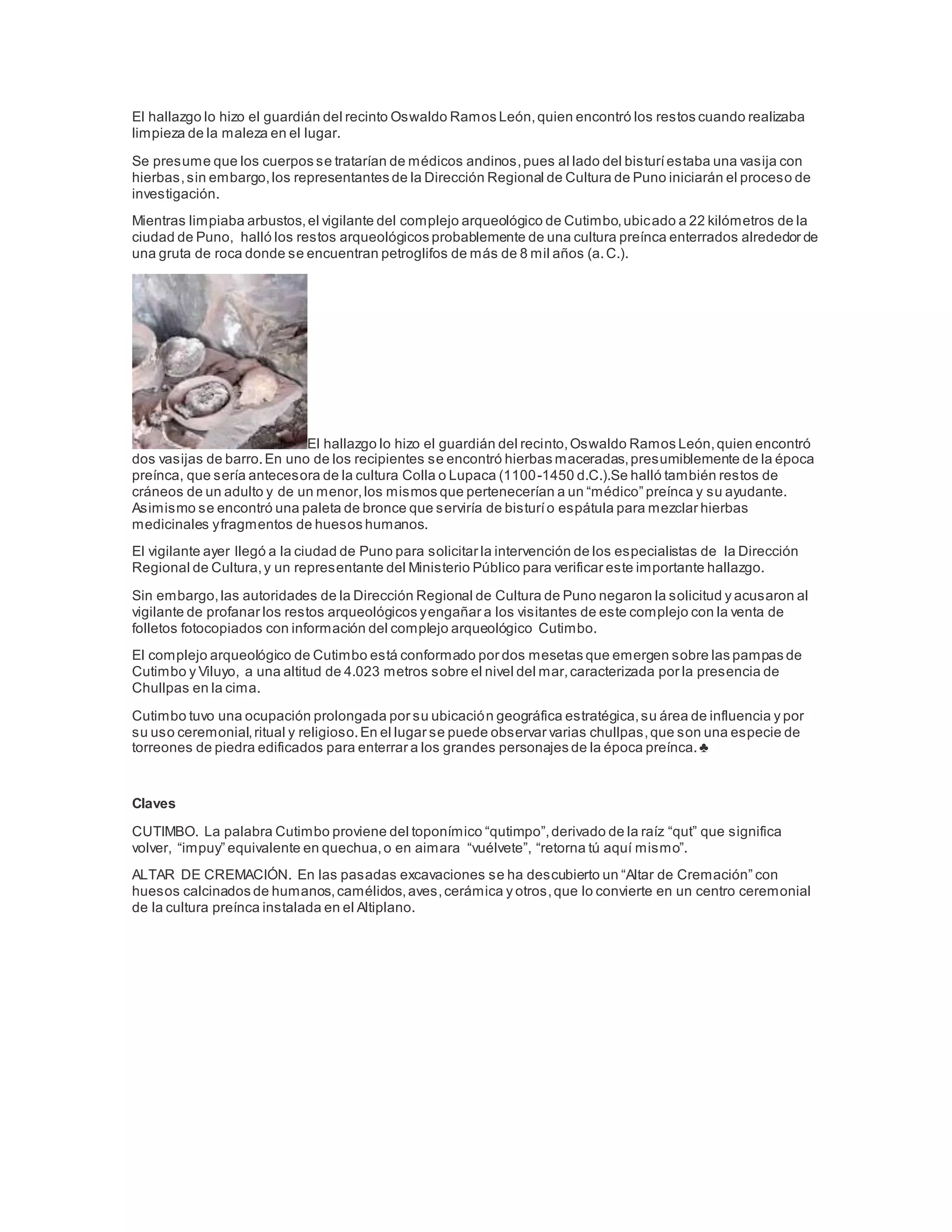 336942449 complejo-arqueologico-de-cutimbo-datos | DOCX