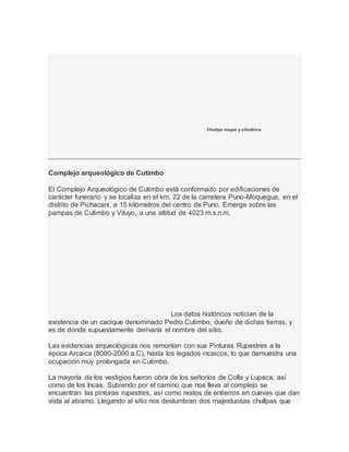 336942449 complejo-arqueologico-de-cutimbo-datos | DOCX