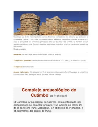 336942449 complejo-arqueologico-de-cutimbo-datos | DOCX