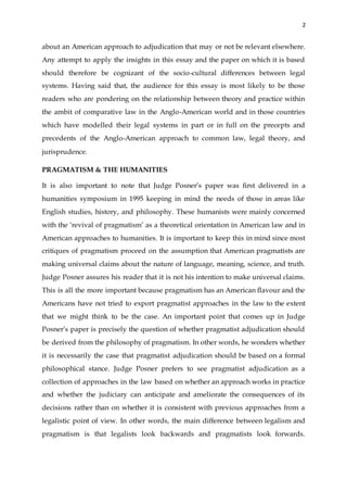 Judge Posner on Pragmatic Adjudication | PDF