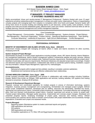Bassem Ahmed Zaki Resume | PDF | Business Administration | Business
