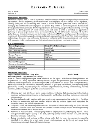 Resume_Gehrs | PDF | Civil Engineering Industry | Industries