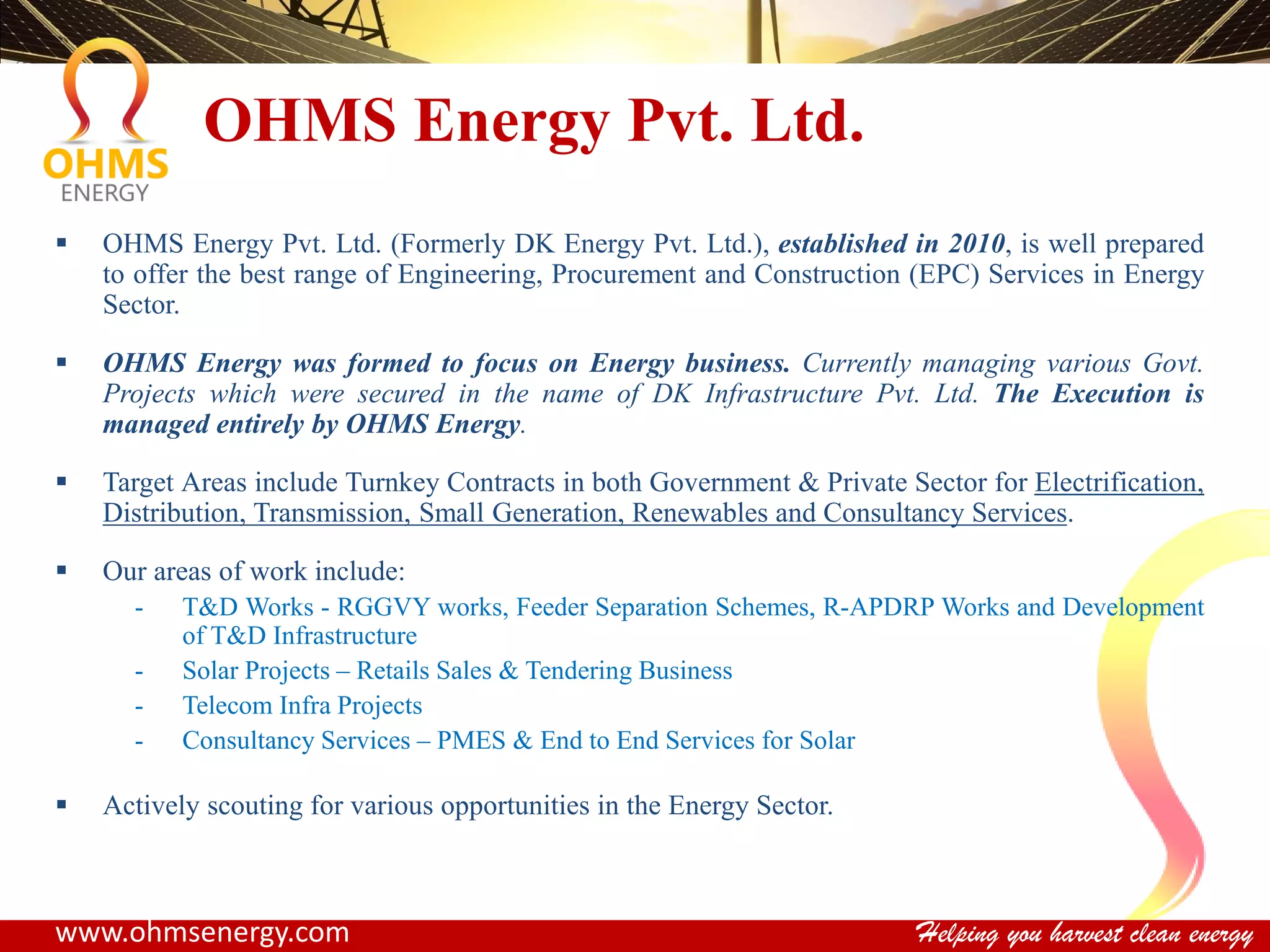OHMS ENERGY SOLAR | PPT