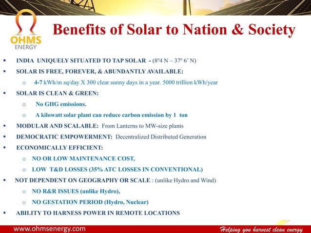 OHMS ENERGY SOLAR | PPT