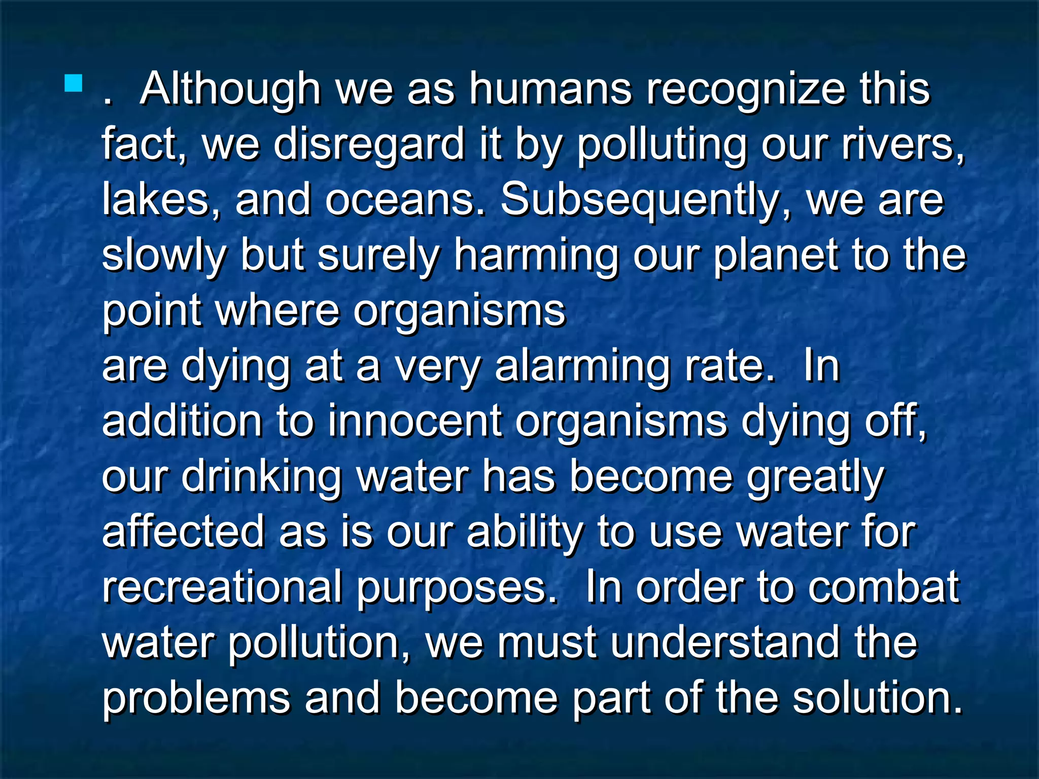 presentation on water pollution | PPT