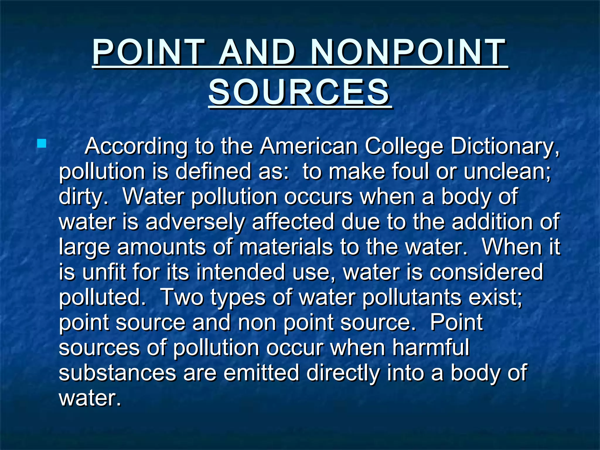 presentation on water pollution | PPT