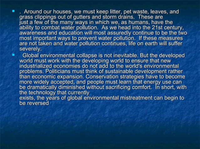presentation on water pollution | PPT