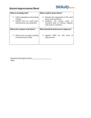 KAE030 - Kaizen - RL- Risky Inventory Protection | PDF