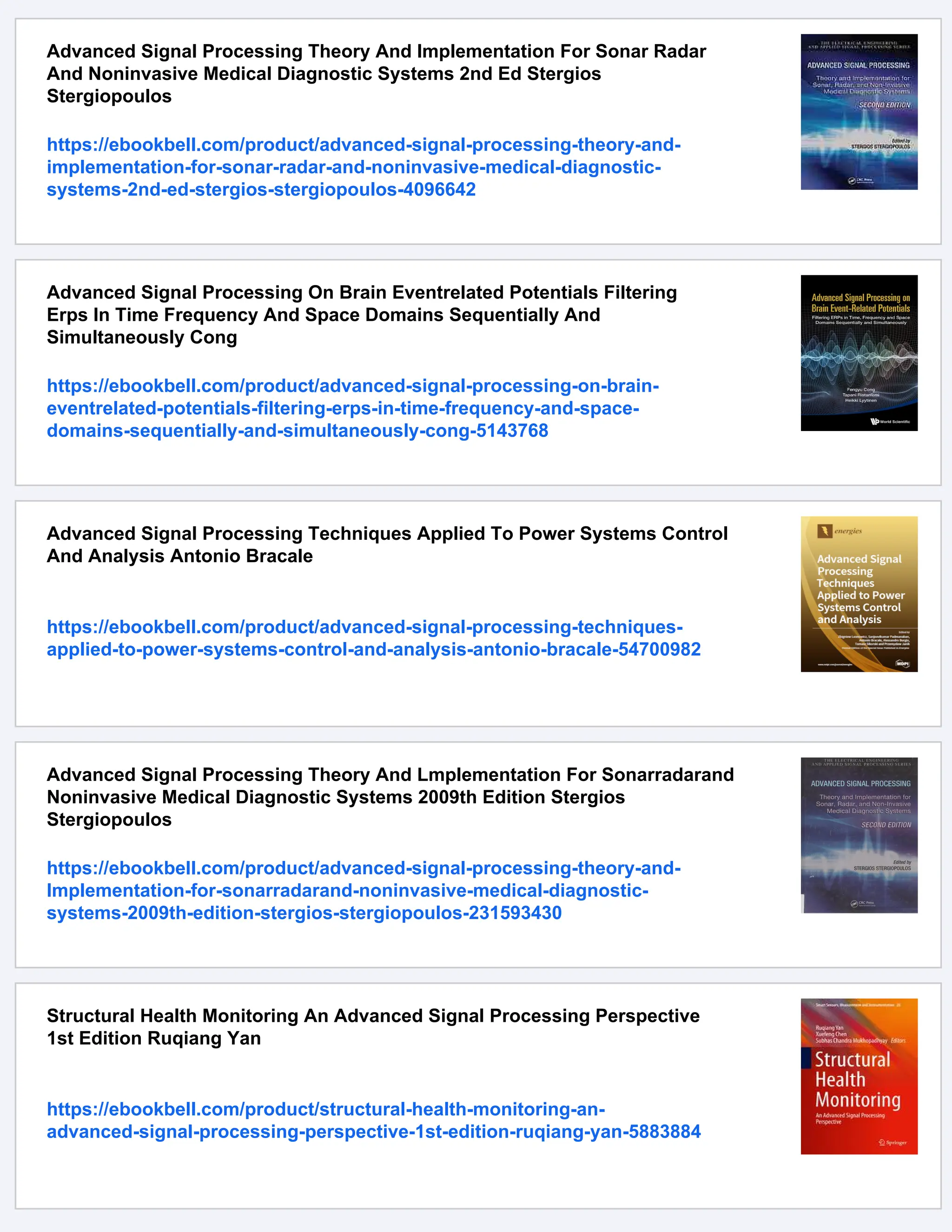 Advanced Signal Processing Handbook Theory And Implementation For Radar ...