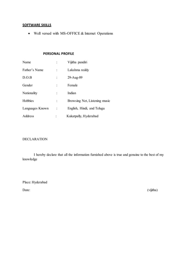 Resume - Vijitha | PDF