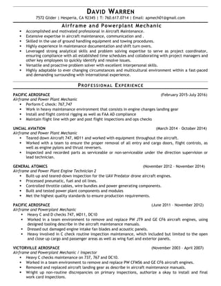 DAVID WARREN RESUME | DOC