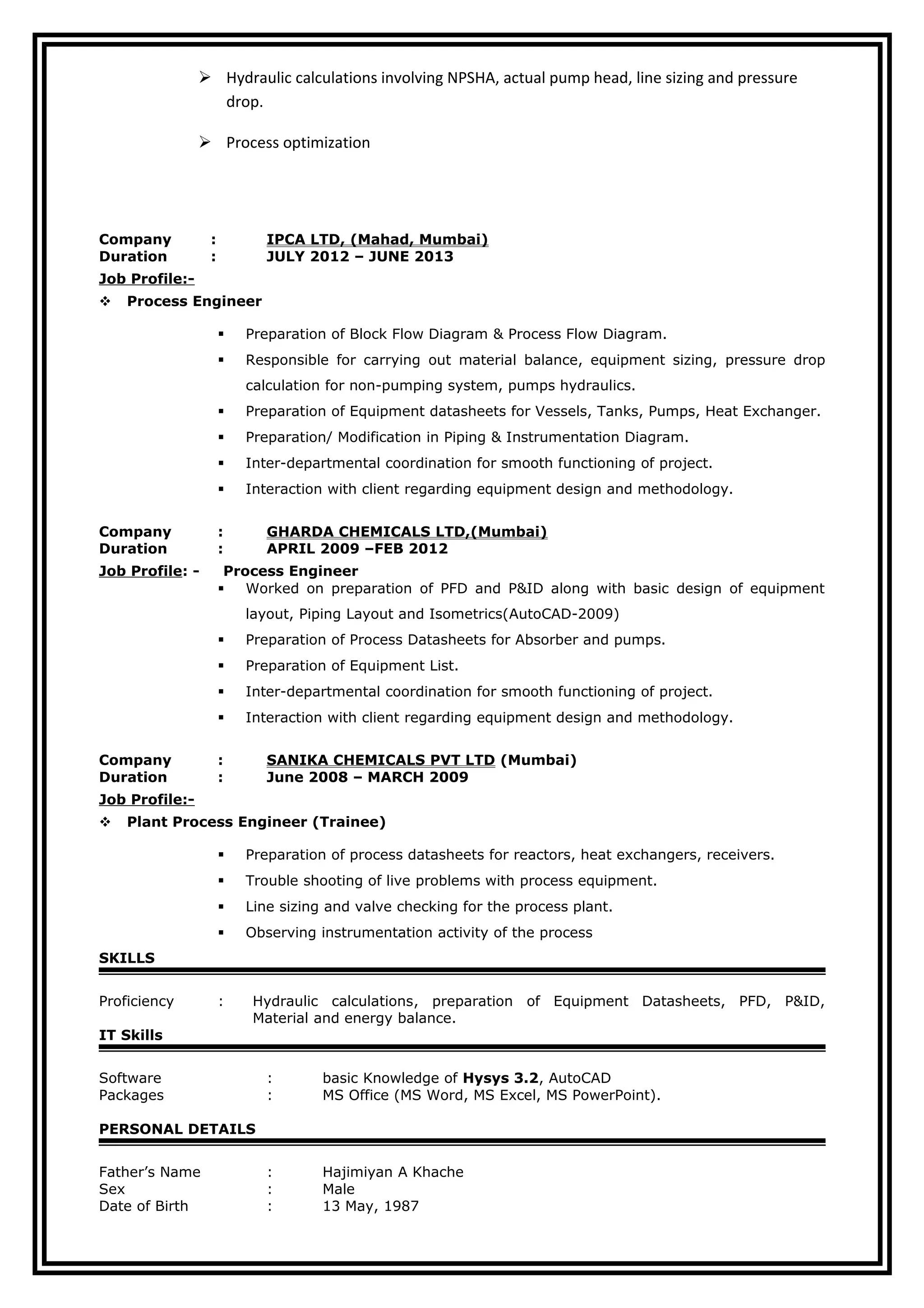 IMTIYAZ_ Process Engineer | DOC