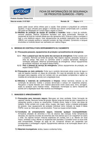 FISPQ / FICHA DADOS SEGURANÇA EUCATEX THINNER | PDF