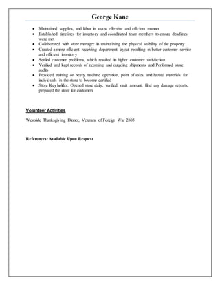 Kane Professional Resume 01-2015 | DOCX