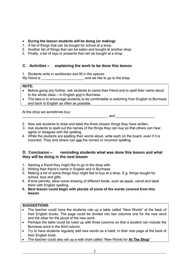 Unit 3-Standard 1-Lesson 1 At the Store (Shop) | PDF