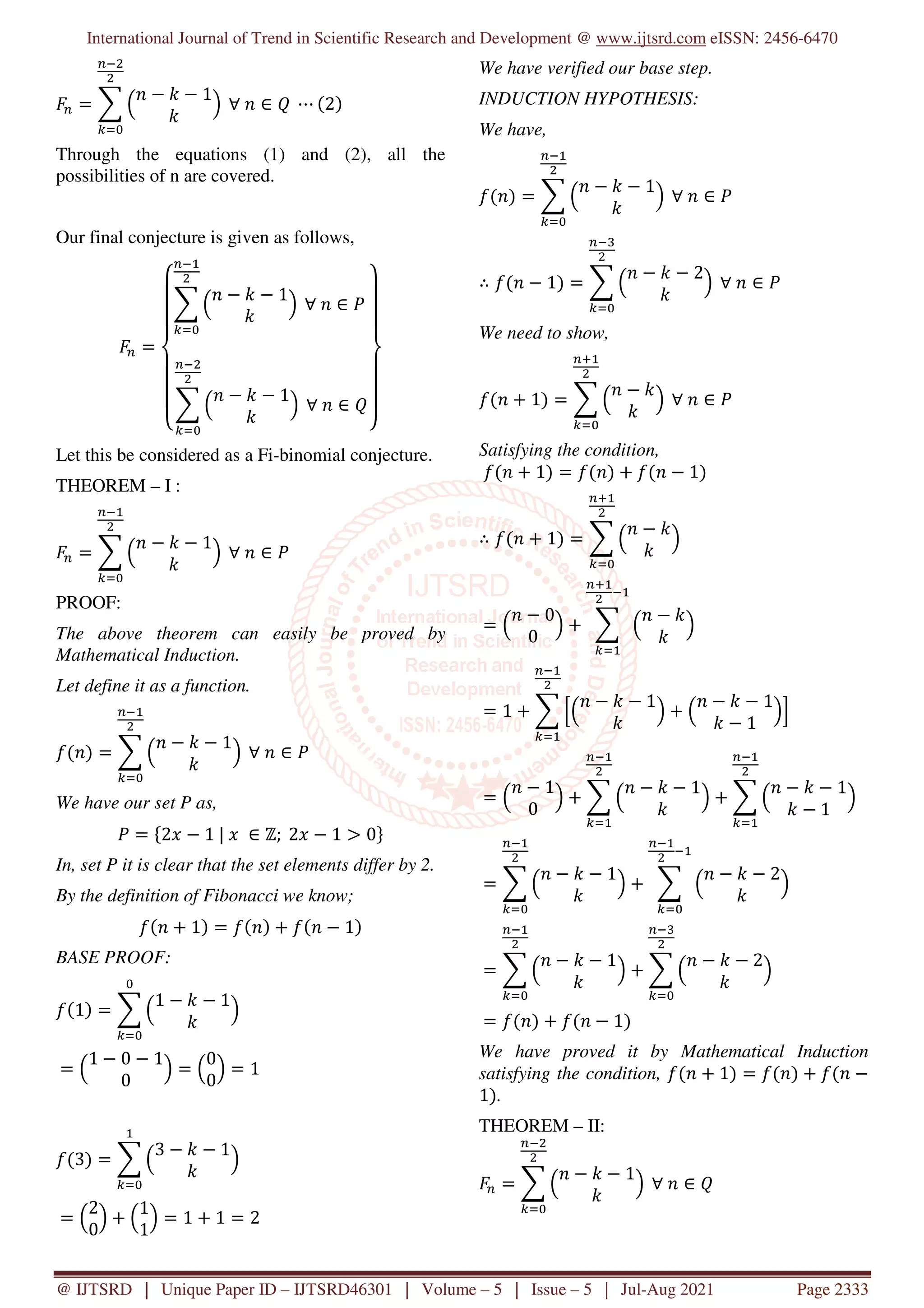 Generalization Of Fibonacci Numbers With Binomial Coefficients And