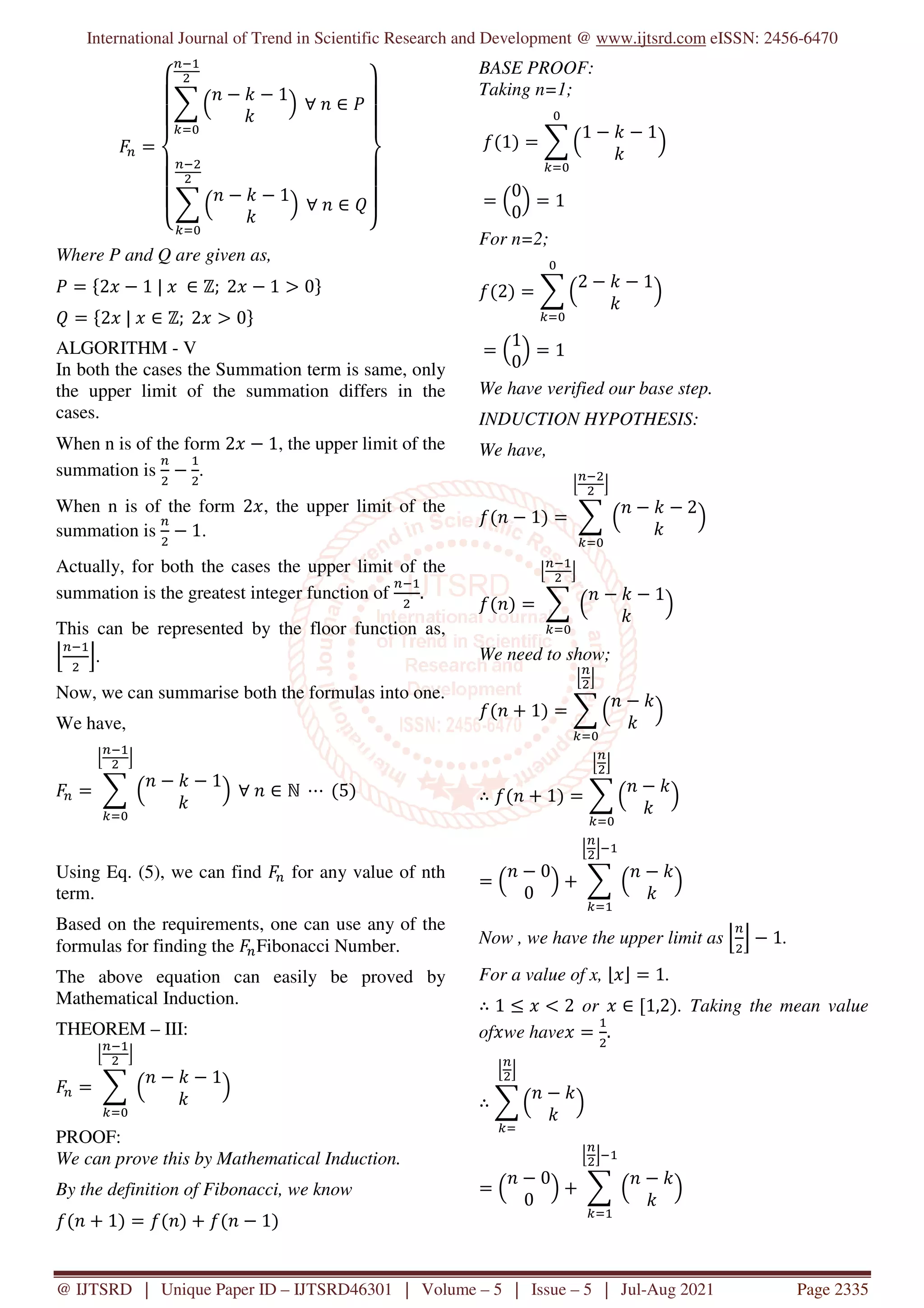Generalization of Fibonacci Numbers with Binomial Coefficients and Figurate Numbers | PDF