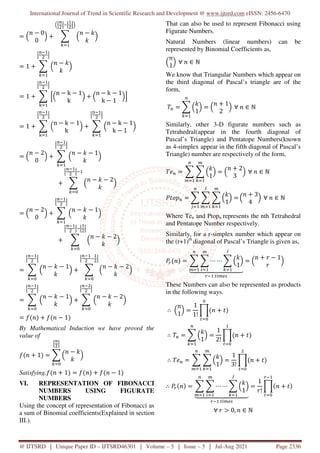 Generalization of Fibonacci Numbers with Binomial Coefficients and Figurate Numbers | PDF
