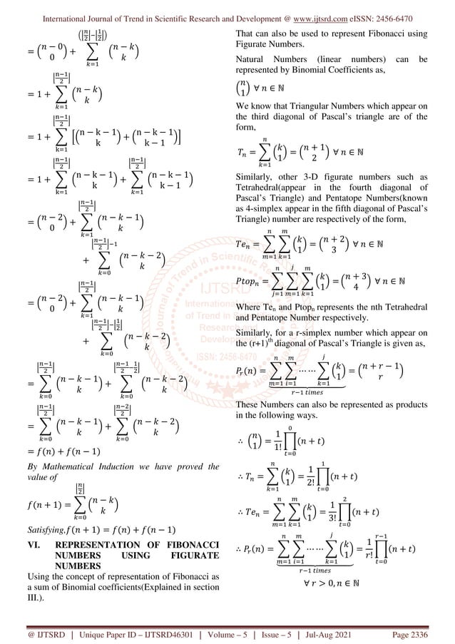 Generalization Of Fibonacci Numbers With Binomial Coefficients And Figurate Numbers Pdf