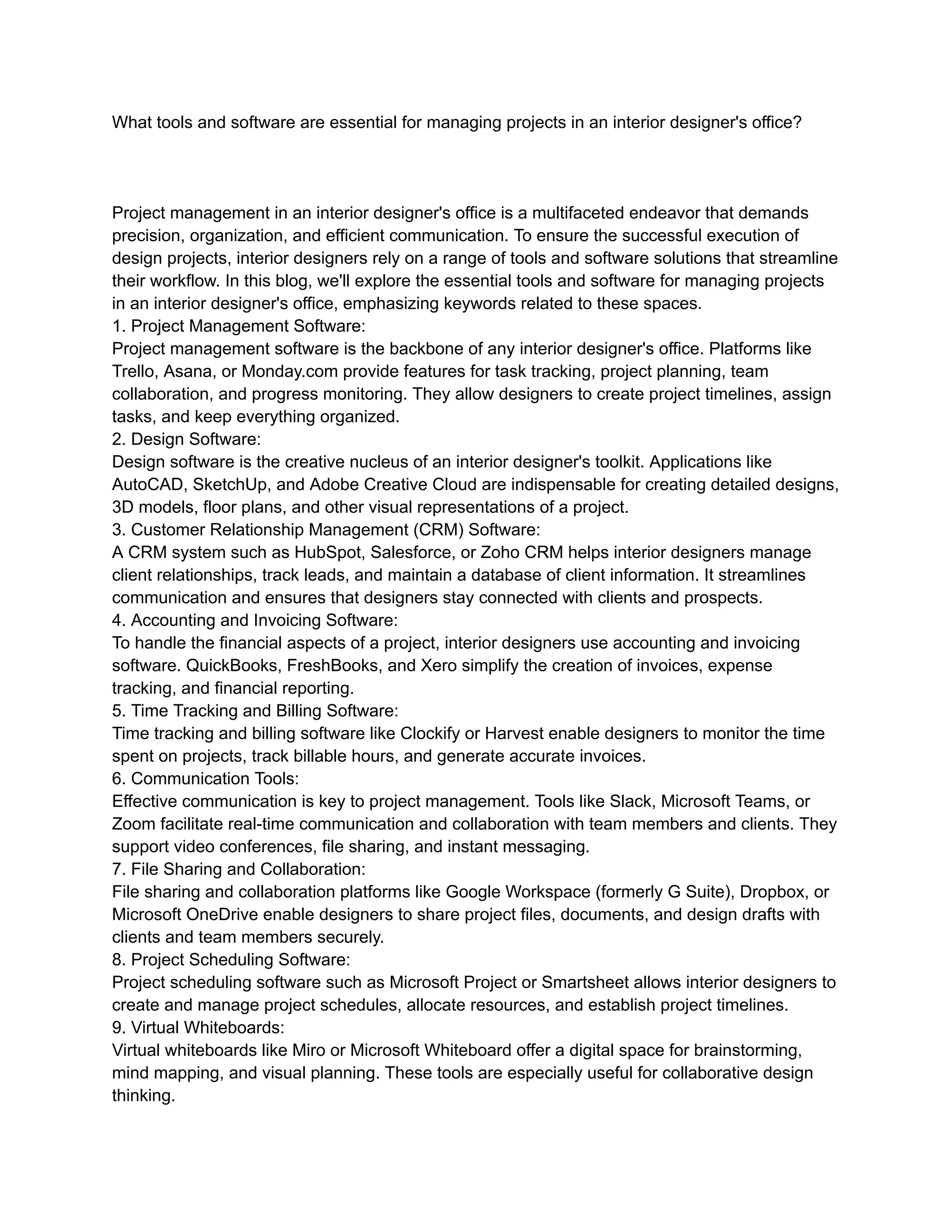 Interior Designer Office | PDF