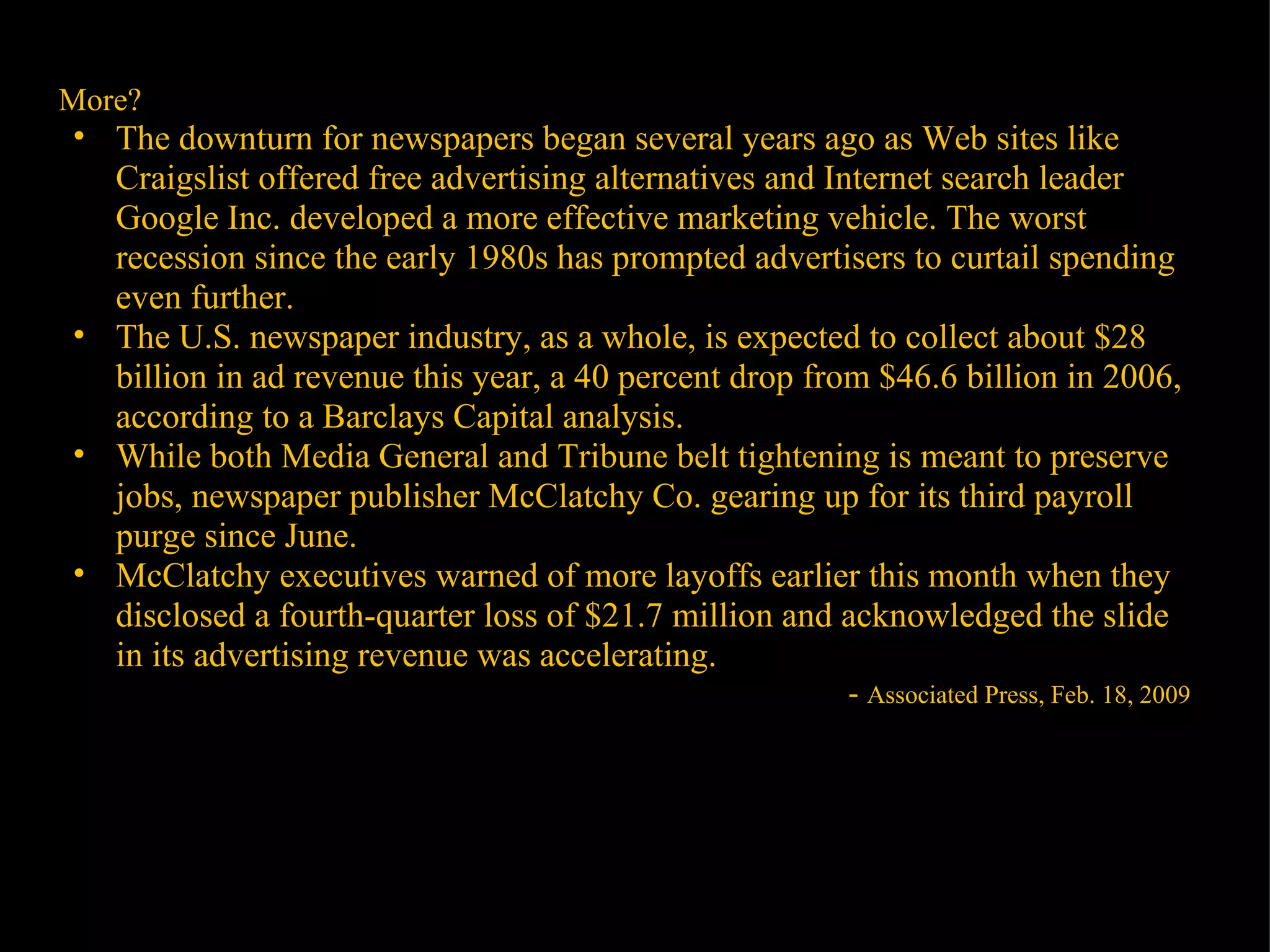The Future for Newspapers | PPT | Internet | Computing