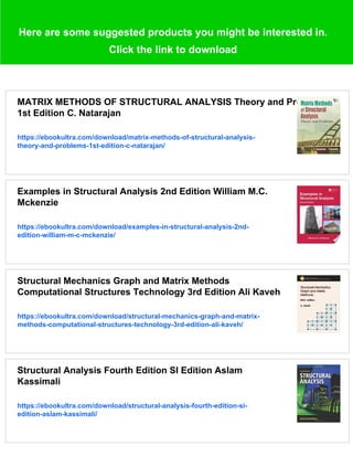 Matrix Structural Analysis Second Edition William Mcguire | PDF