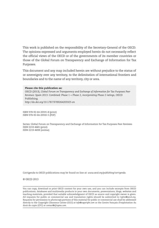 Spain 2013 Combined Phase 1 Phase 2 Incorporating Phase 2 Ratings Oecd | PDF