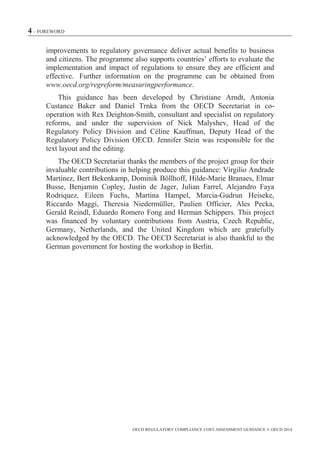Oecd Regulatory Compliance Cost Assessment Guidance Oecd | PDF