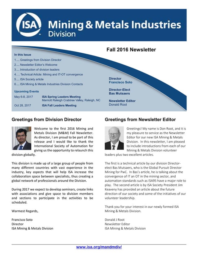 ISA-MiningMetals_newsletter_fall2016 (1) | PDF