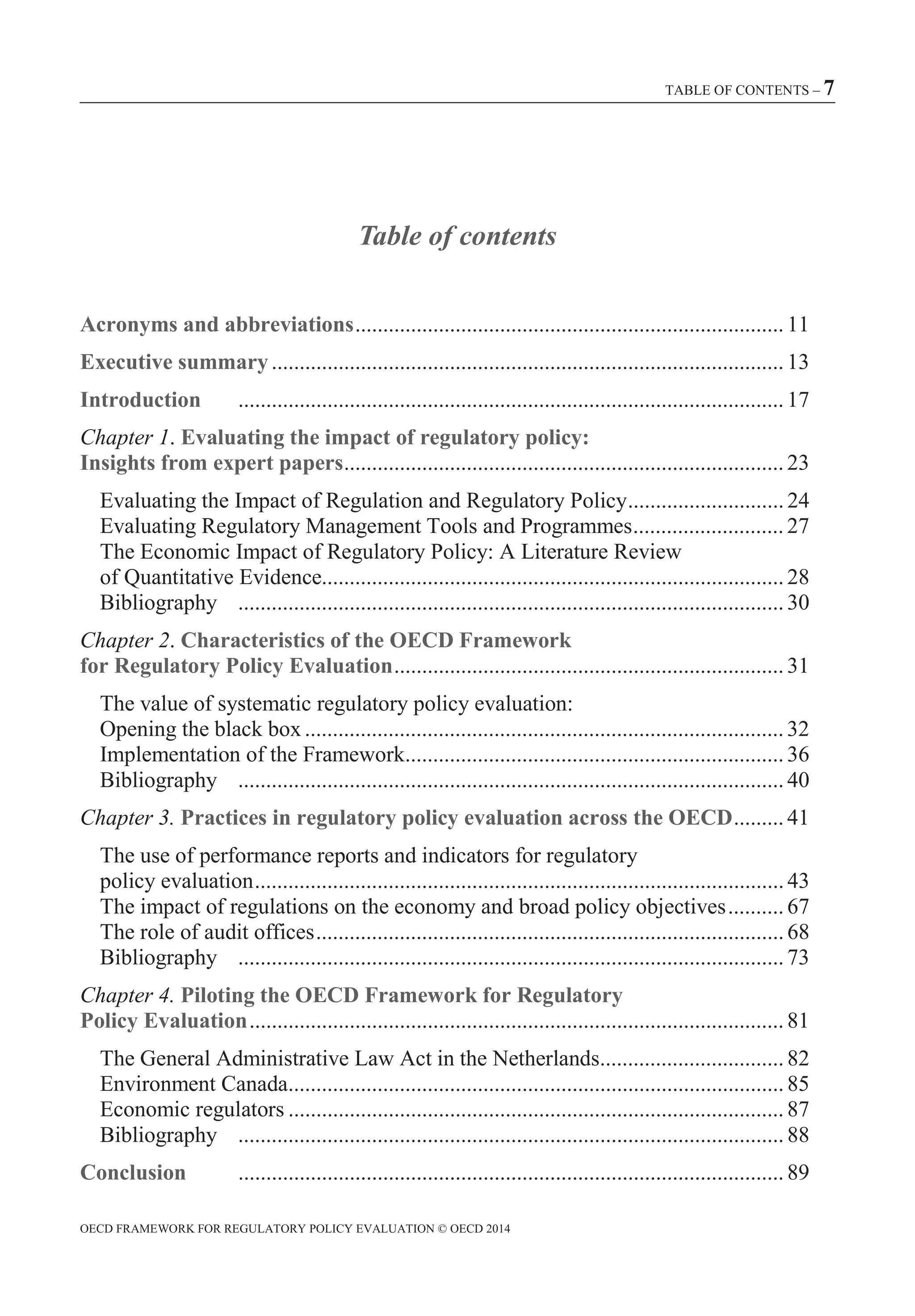 Oecd Framework For Regulatory Policy Evaluation Oecd | PDF