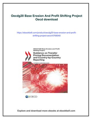 Oecdg20 Base Erosion And Profit Shifting Project Oecd | PDF