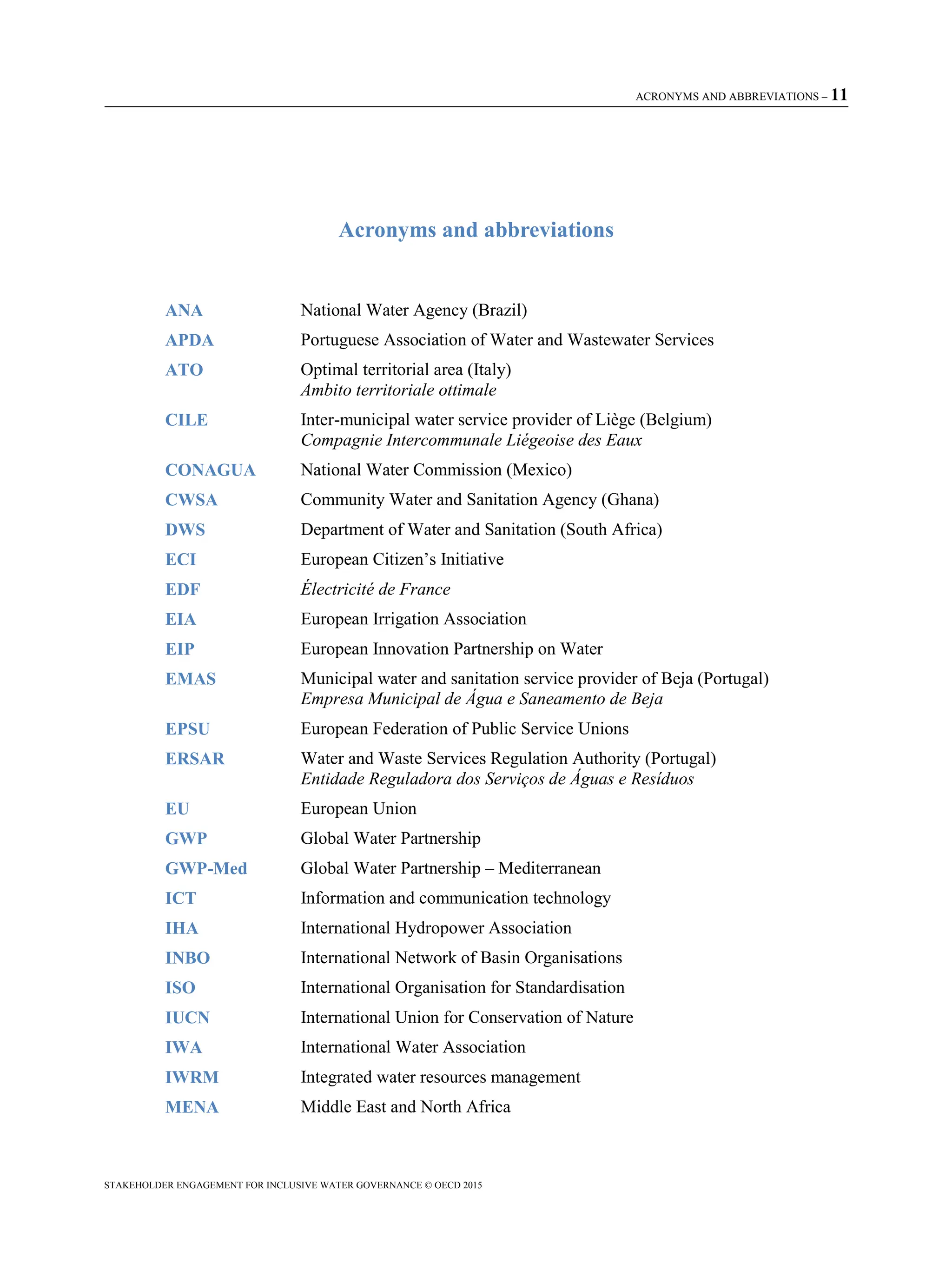 Stakeholder Engagement For Inclusive Water Governance Oecd | PDF