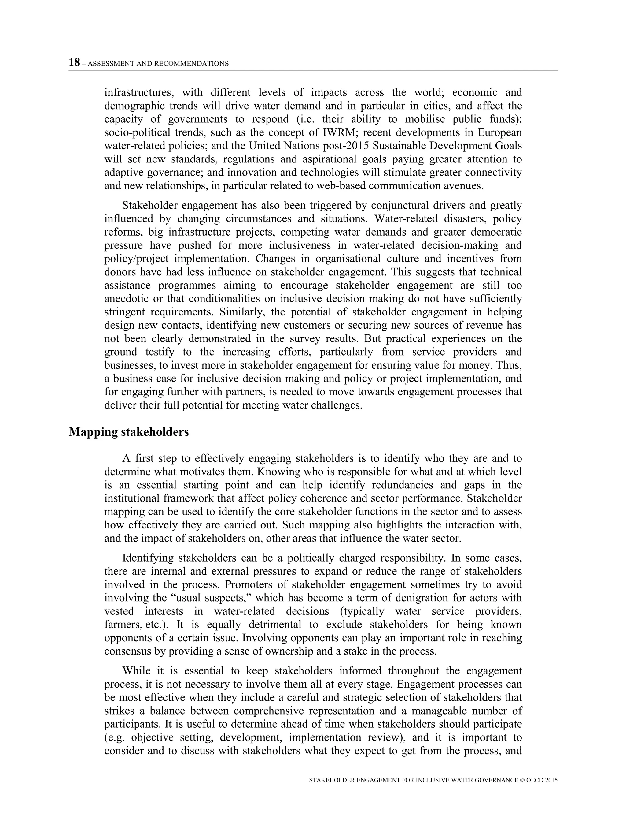 Stakeholder Engagement For Inclusive Water Governance Oecd | PDF