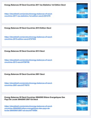 Energy Balances Of Oecdcountries 2010 Oecd | PDF