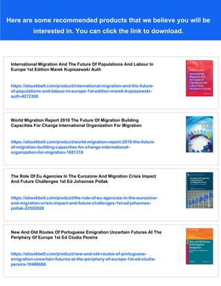 The Future Of International Migration To Oecd Countries Oecd | PDF