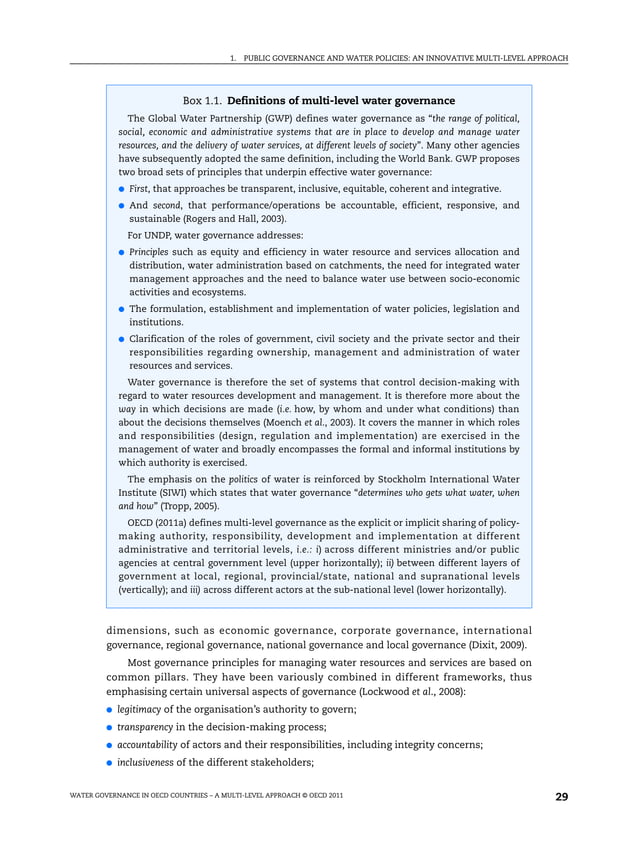 Water Governance In Oecd Countries A Multilevel Approach Oecd | PDF