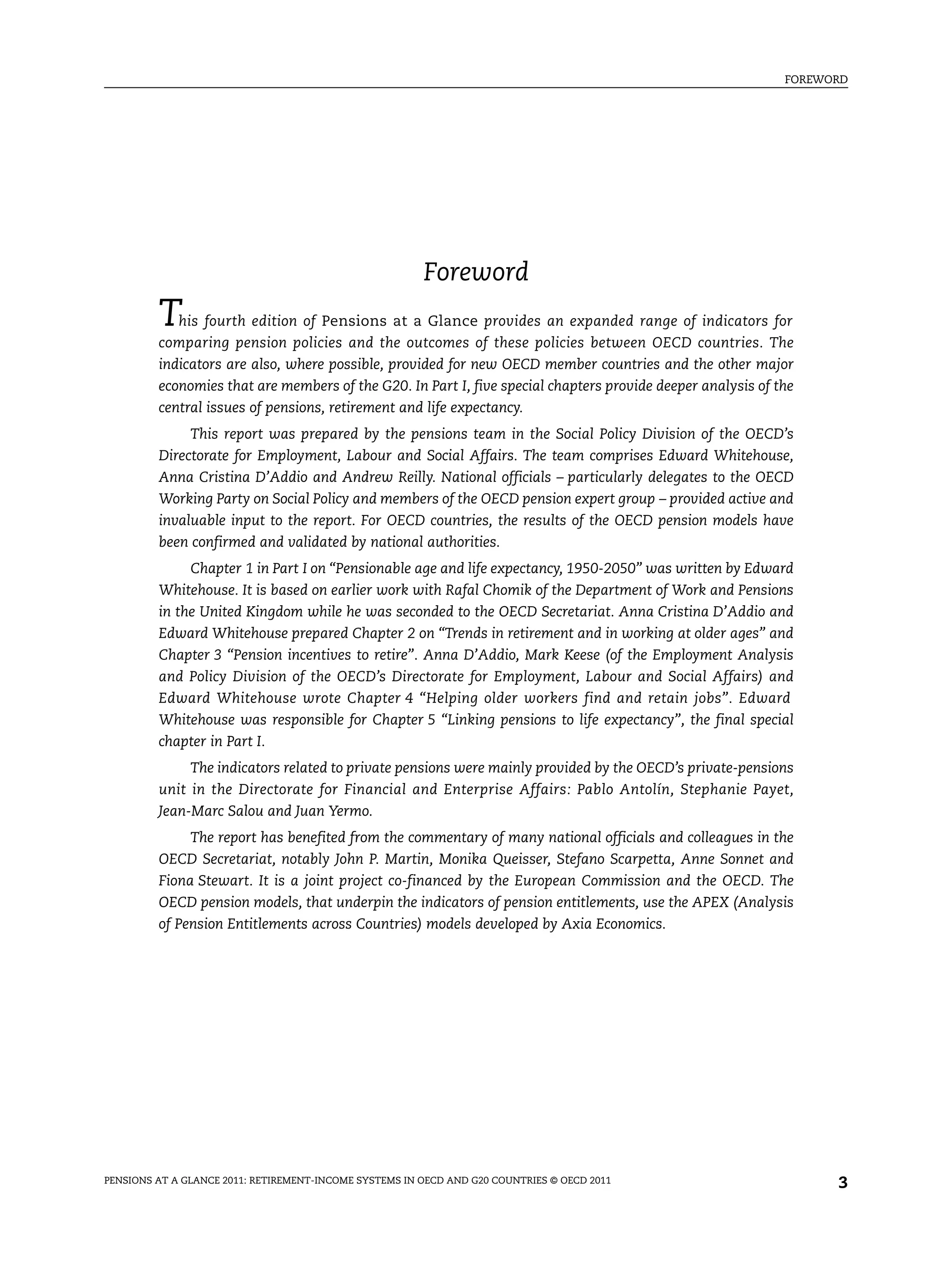 Pensions At A Glance 2011 Retirementincome Systems In Oecd And G20 ...
