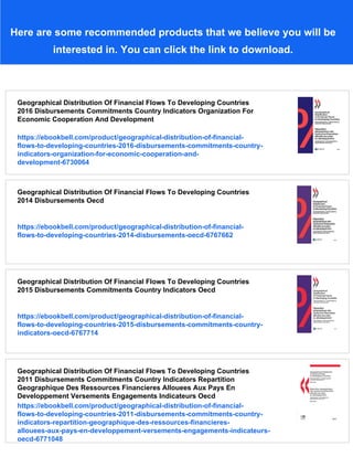Geographical Distribution Of Financial Flows To Developing Countries ...