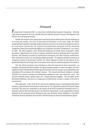 Oecd Benchmark Definition Of Foreign Direct Investment 2008 Oecd | PDF