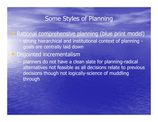 Context of Planning Lecture - Theories and approaches [Compatibility ...
