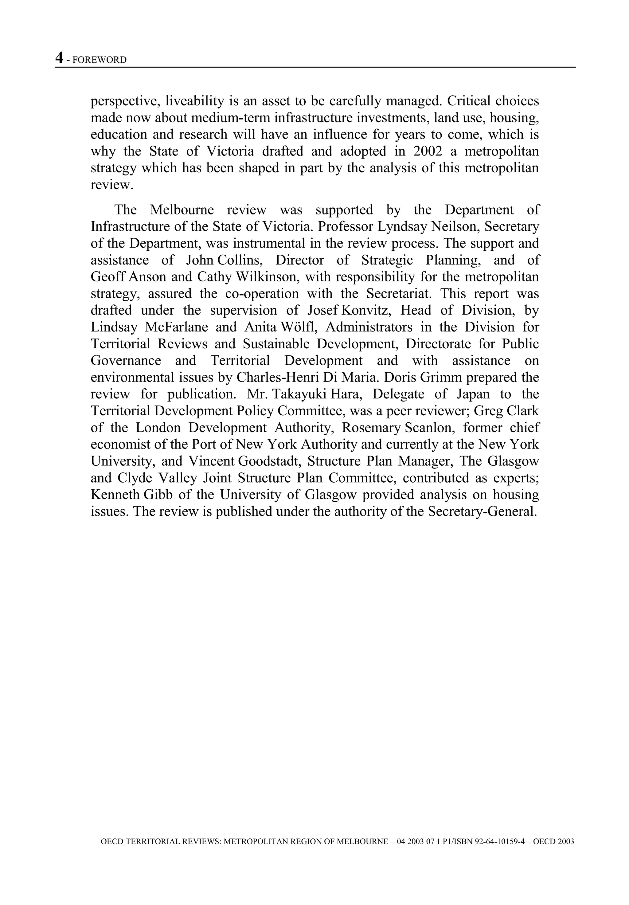 Oecd Territorial Reviews The Metropolitan Region Of Melbourne Australia ...