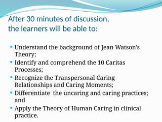 Jean-Watson THEORY OF HUMAN CARING- 2024 | PPTX