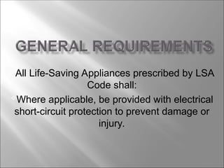 -Life-Saving- appliances for ships from solas | PPT