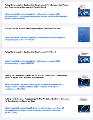 Policy Coherence Towards East Asia Development Challenges For Oecd ...